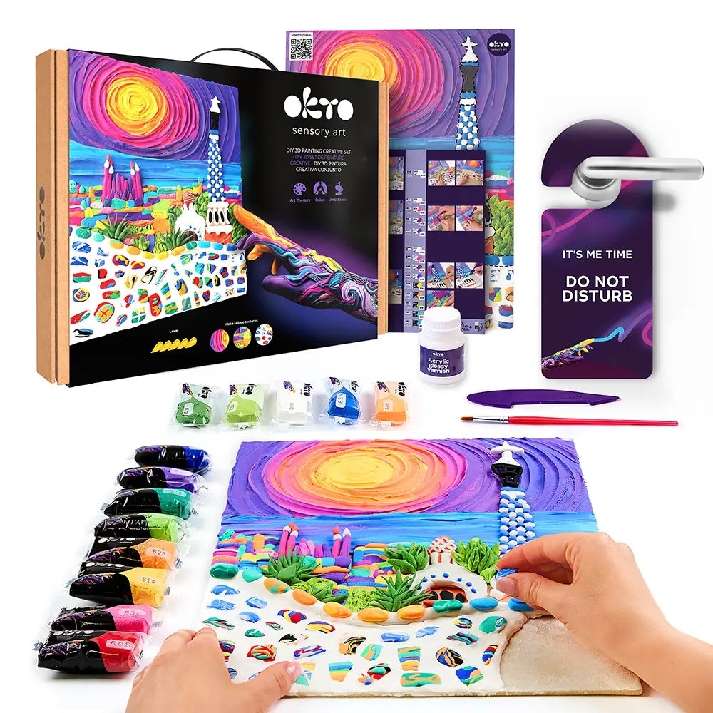 3D Pictures Travel DIY Park Guell Barcelona – Air Dry Clay Art Kit ...