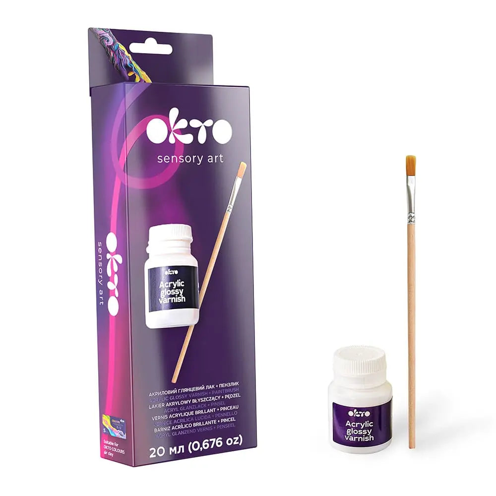 Acrylic GLOSSY arnish 20ml + paint brush – OKTO Clay