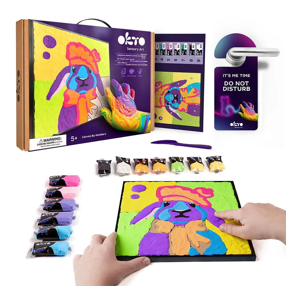 DIY Coloring with Clay by Numbers Bunny – Air Dry Clay Art Set | OKTO ...