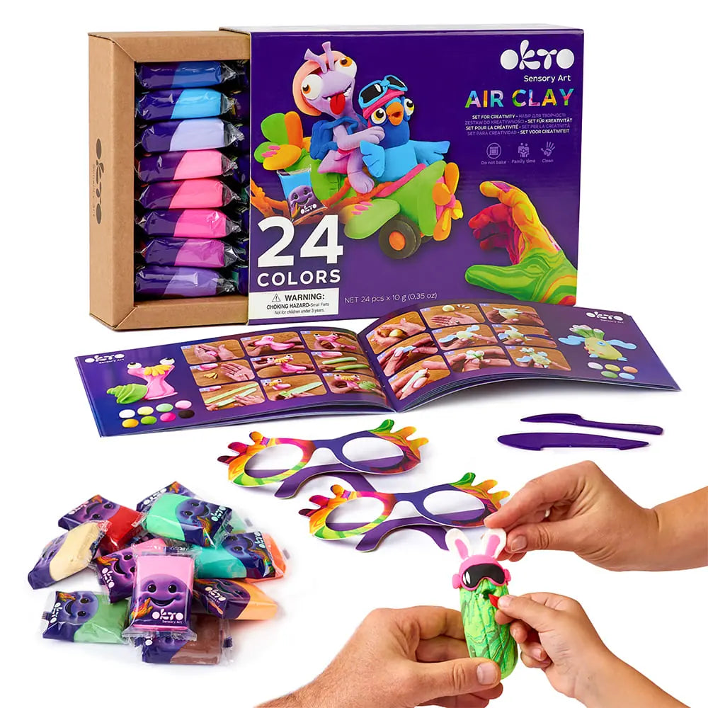DIY Air Dry Clay Kids Line Set 24 Colors – Non-Toxic | OKTO – OKTO Clay
